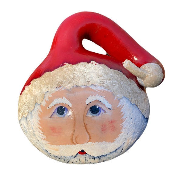 Holiday | Santa Gourd Hand Painted Rare Unique Holiday Christmas Decor ...